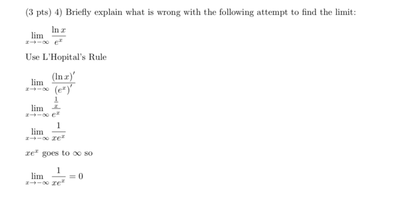 Solved (3pts)4 ﻿Briefly explain what is wrong with the | Chegg.com
