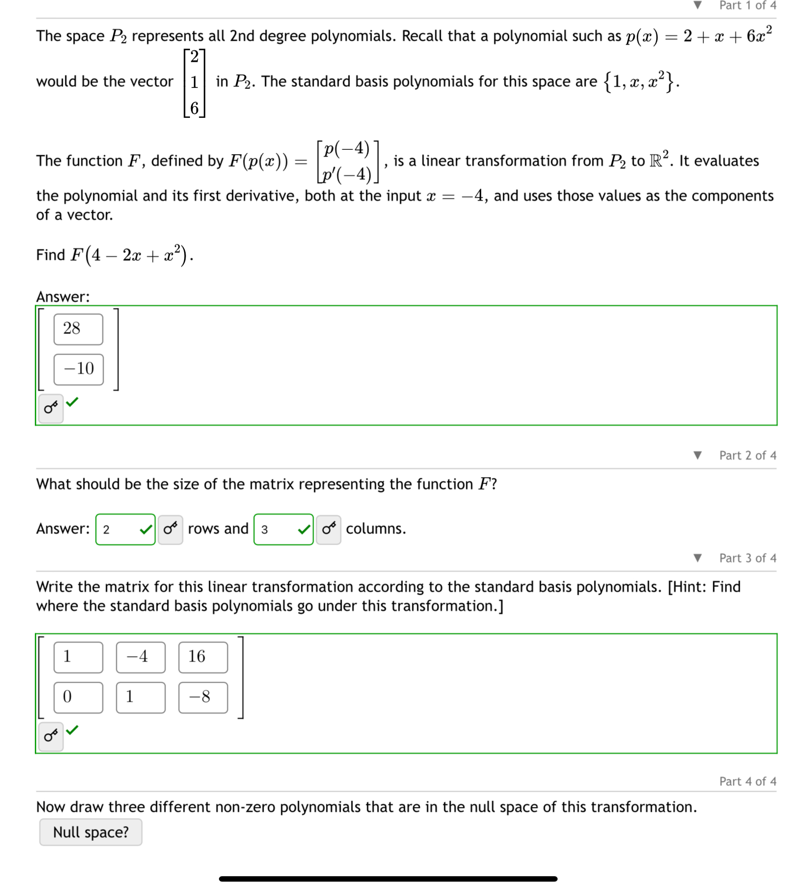 Solved The space P2 ﻿represents all 2nd ﻿degree polynomials. | Chegg.com