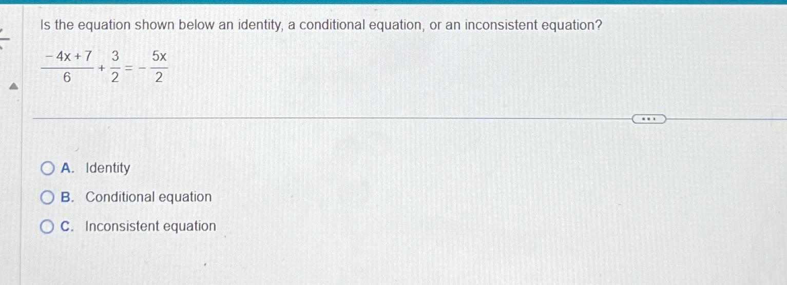 Solved Is the equation shown below an identity, a | Chegg.com