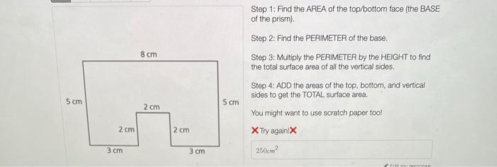 Solved find perimeter of base, multiply perimeter by the | Chegg.com