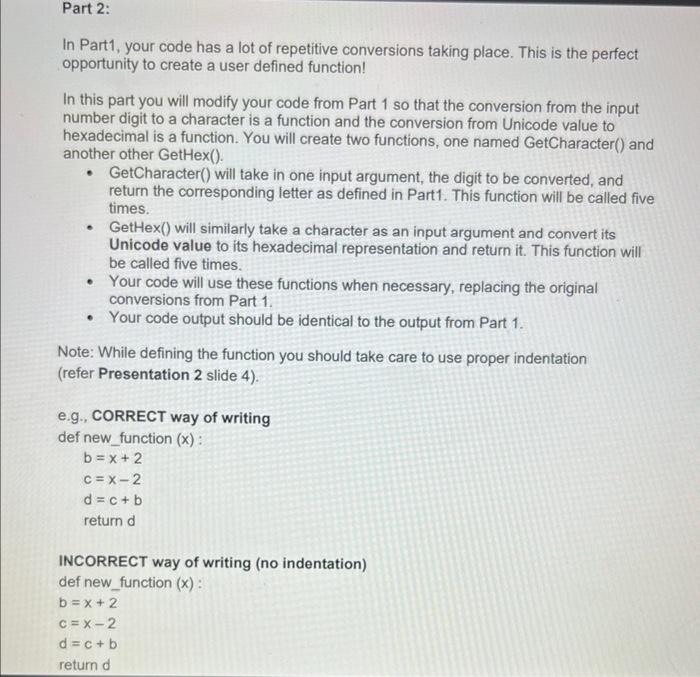 In Part1, your code has a lot of repetitive | Chegg.com