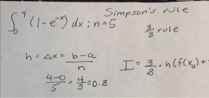 Solved simpson's rule, please help with the process. i got | Chegg.com