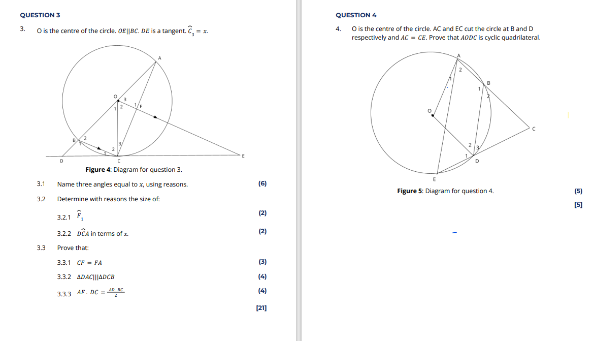 Solved QUESTION 33. O ﻿is the centre of the circle. | Chegg.com