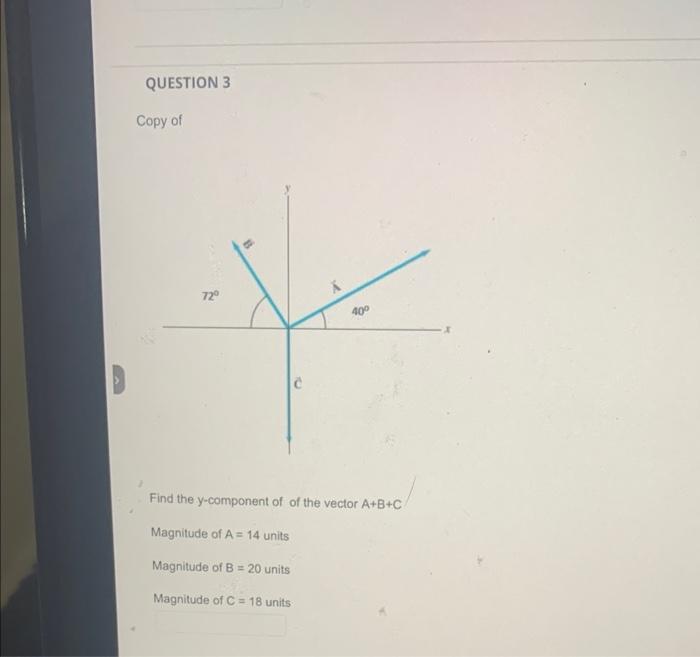 Solved Find the magnitude of the vector A+B+C Magnitude of | Chegg.com