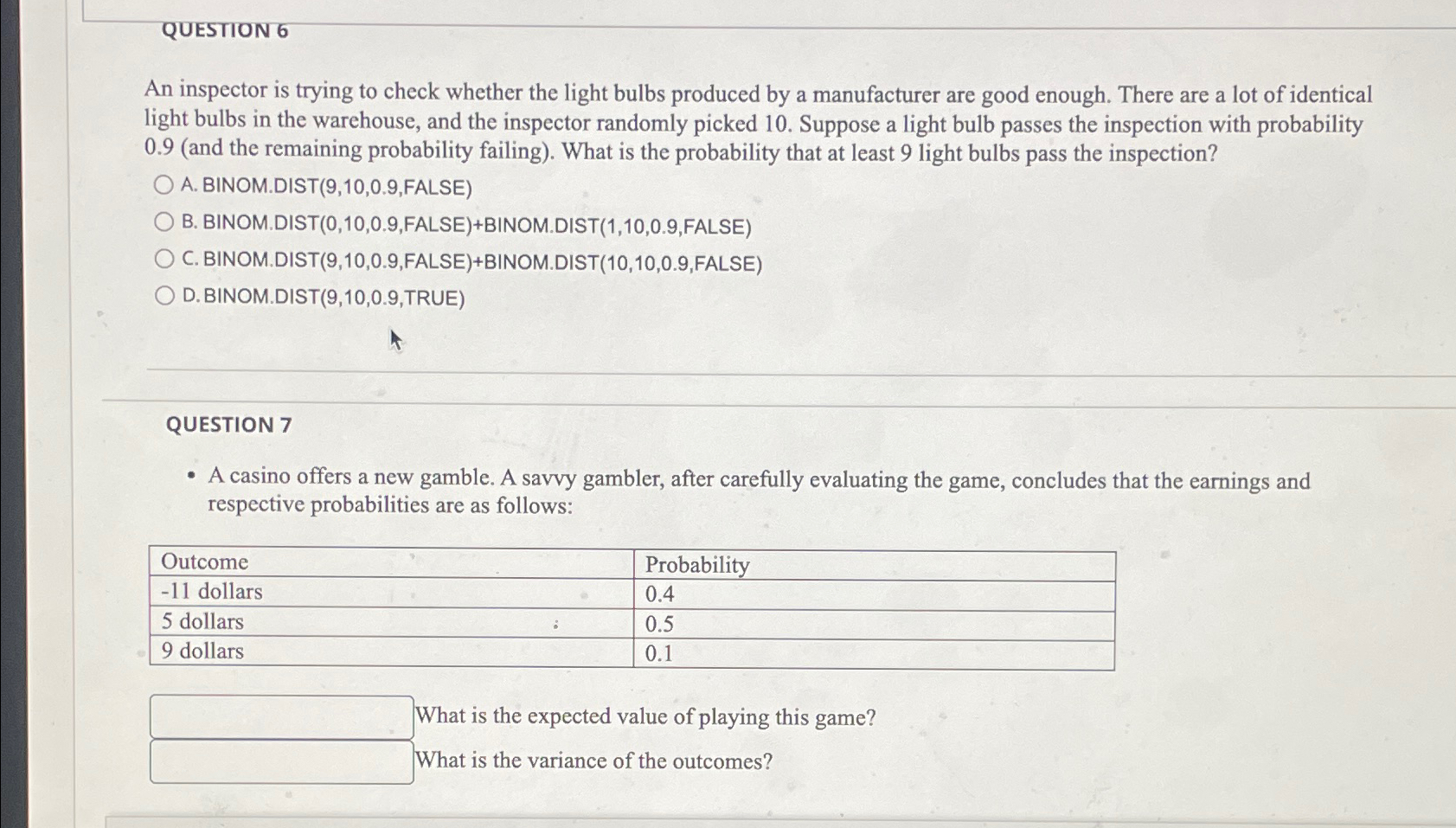 Solved QUESTION 6An inspector is trying to check whether the | Chegg.com