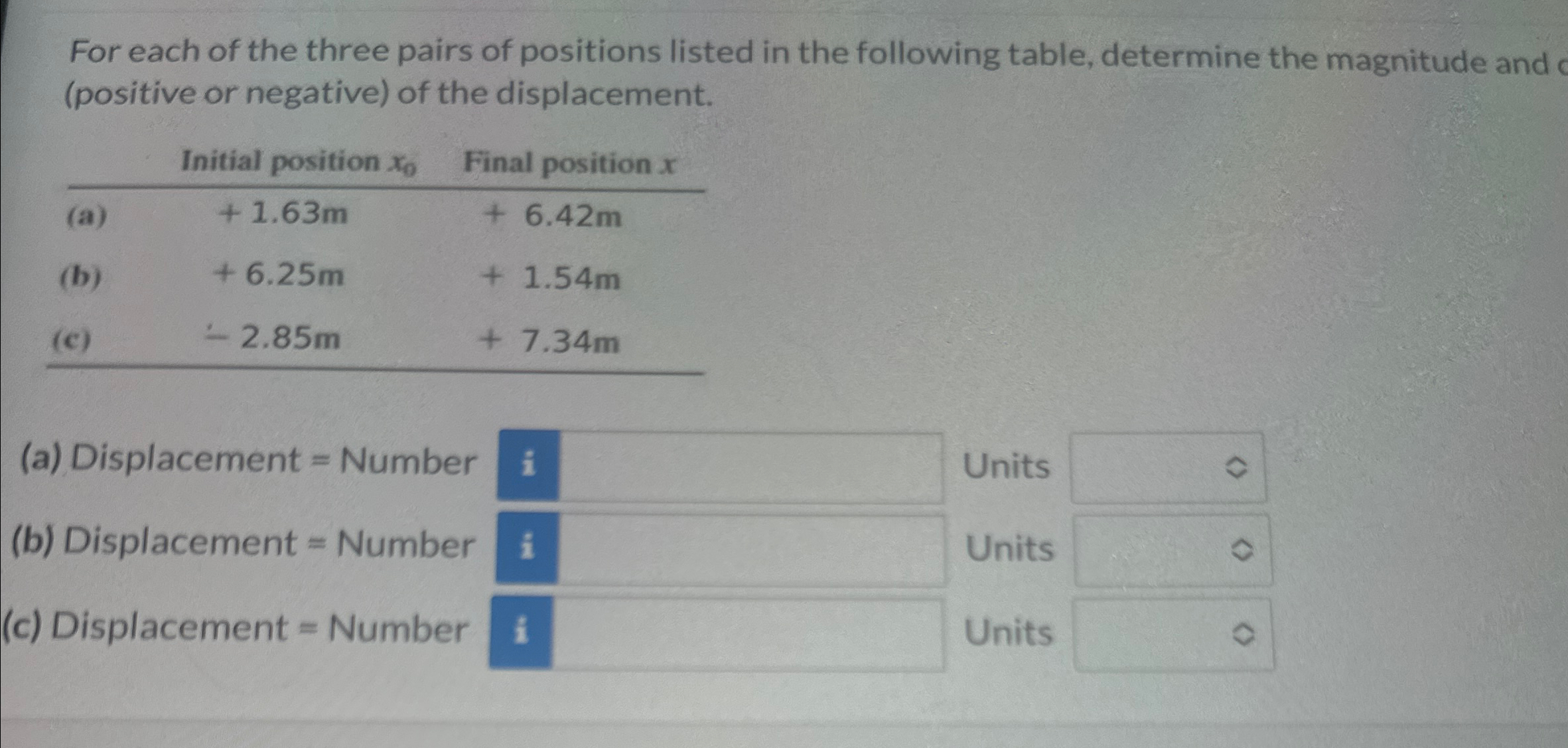 For each of the three pairs of positions listed in | Chegg.com