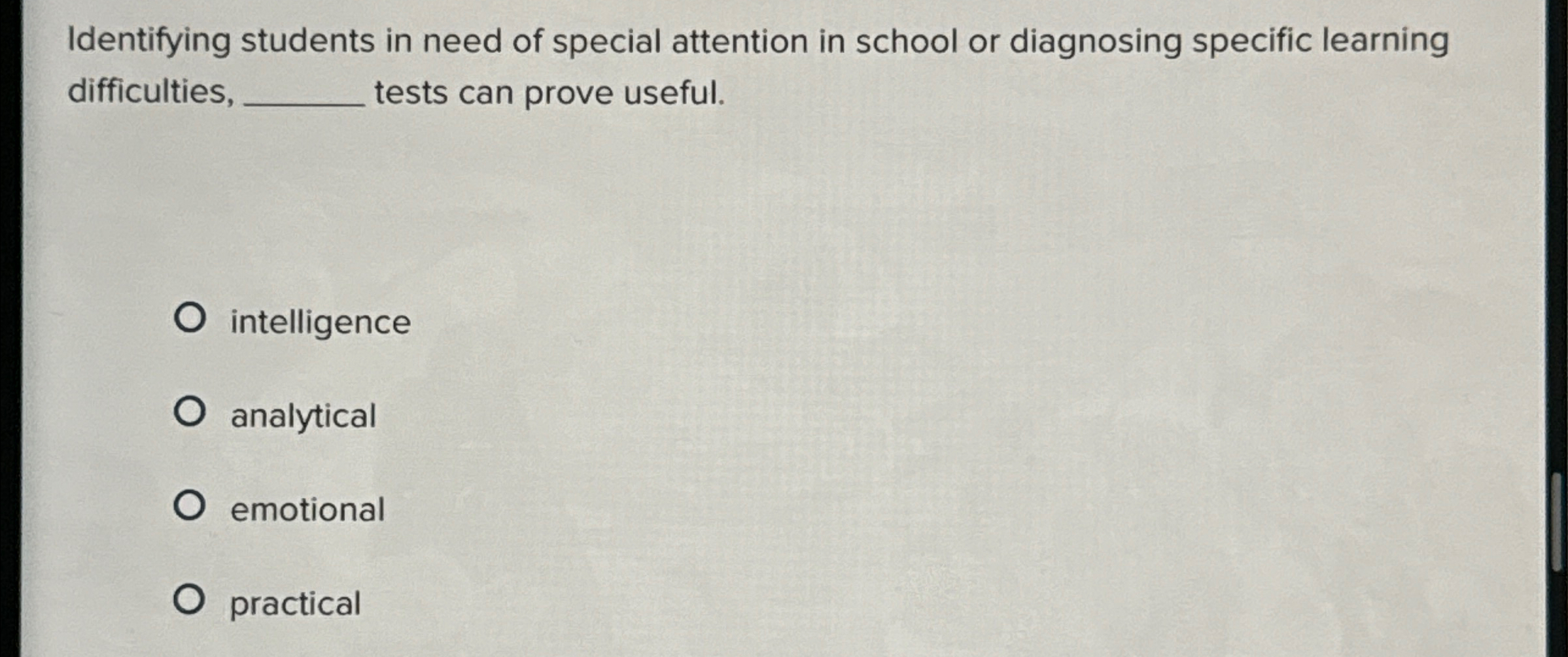 Solved Identifying students in need of special attention in | Chegg.com