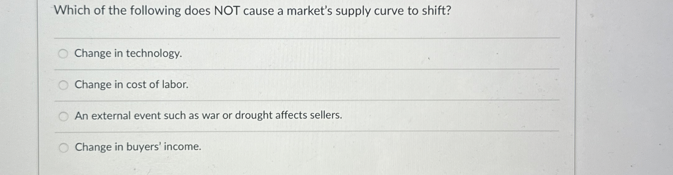 Solved Which of the following does NOT cause a market's | Chegg.com