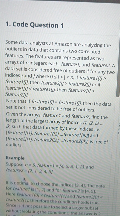 Solved Code Question 1Some data analysts at Amazon are | Chegg.com