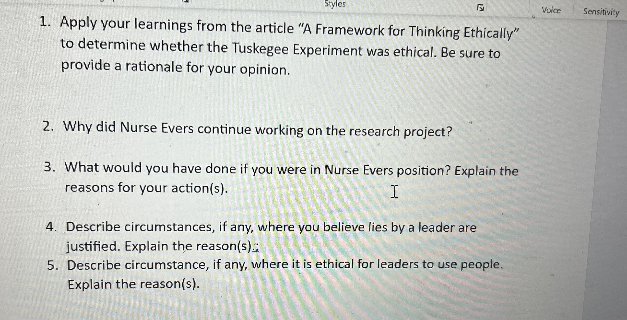 Solved Apply your learnings from the article "A Framework | Chegg.com