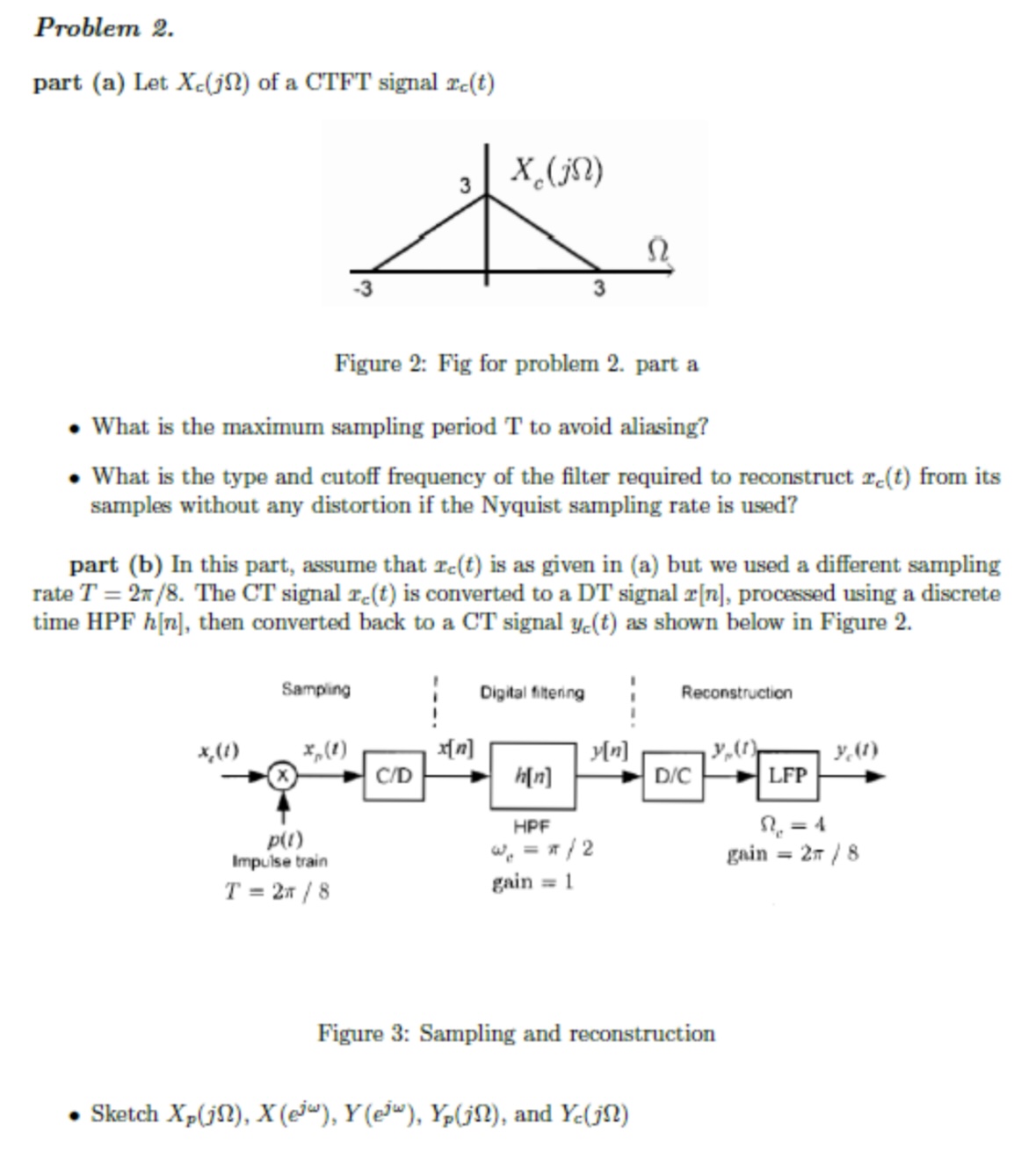Solved Problem 2.part (a) Let xc(jΩ) of a CTFT signal | Chegg.com Solved Problem 2.part (a) Let xc(jΩ) of a CTFT signal | Chegg.com