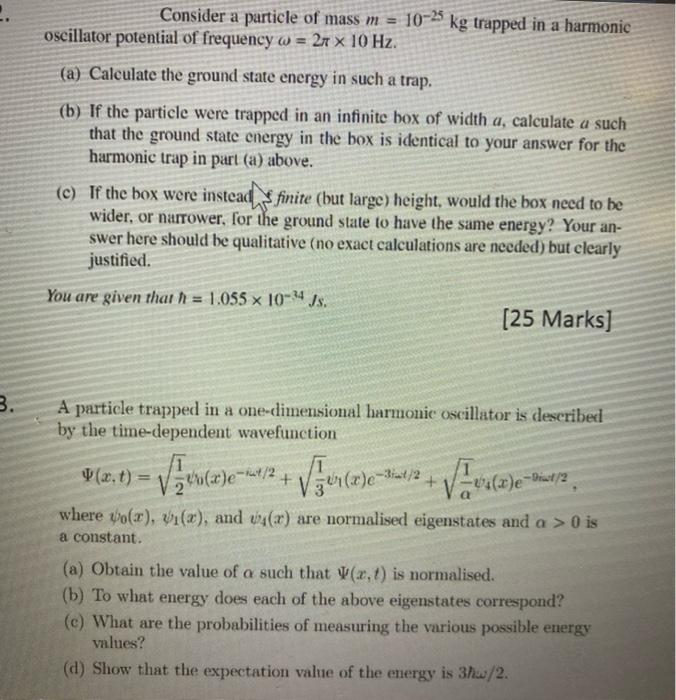 Solved Consider a particle of energy E trapped in an | Chegg.com