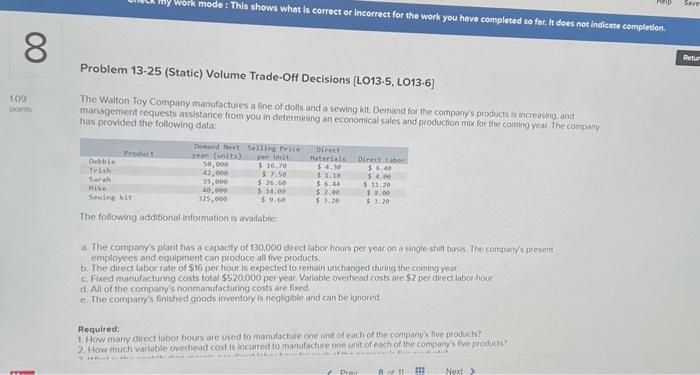 Solved Problem 13-25 (Static) Volume Trade-Off Decisions | Chegg.com
