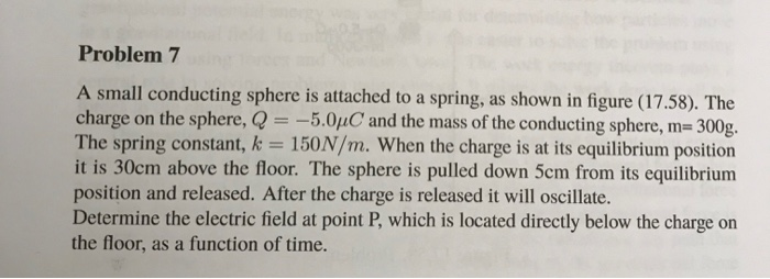 Solved Problem 7 A small conducting sphere is attached to a | Chegg.com