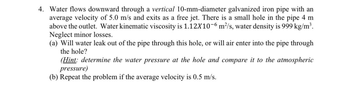 Solved Water flows downward through a vertical | Chegg.com