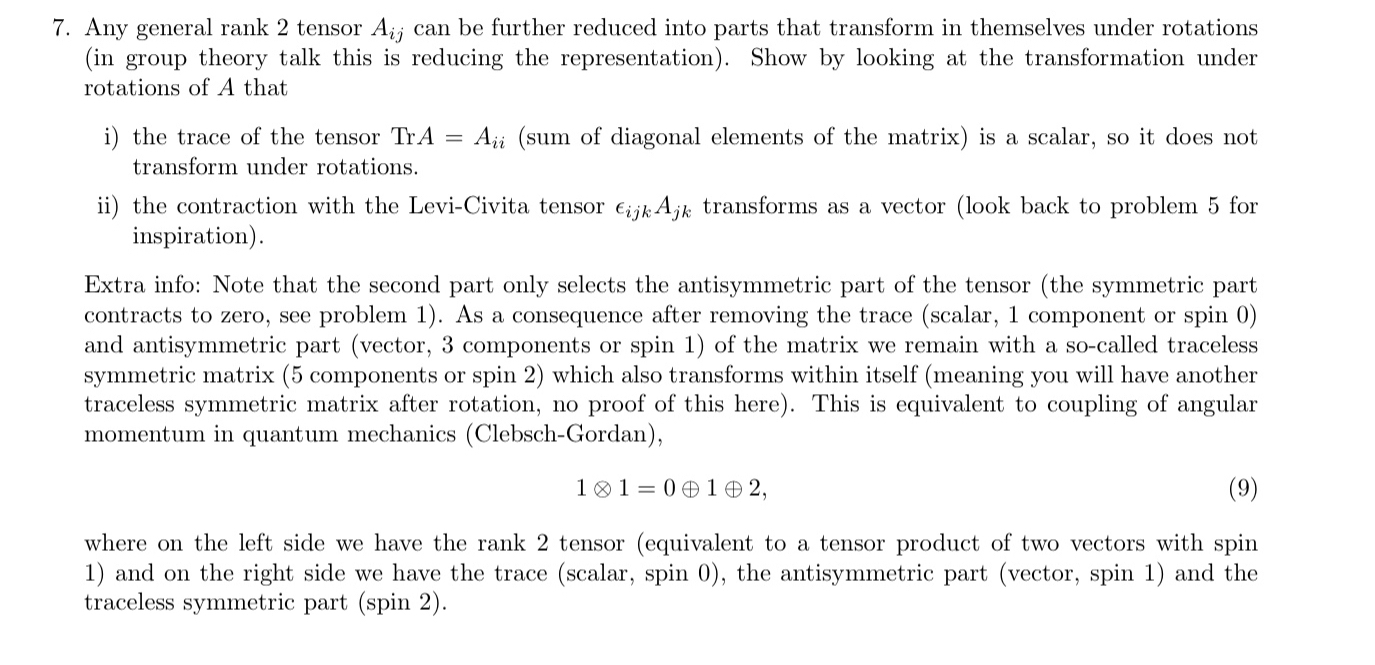 Solved Any general rank 2 ﻿tensor Aij ﻿can be further | Chegg.com