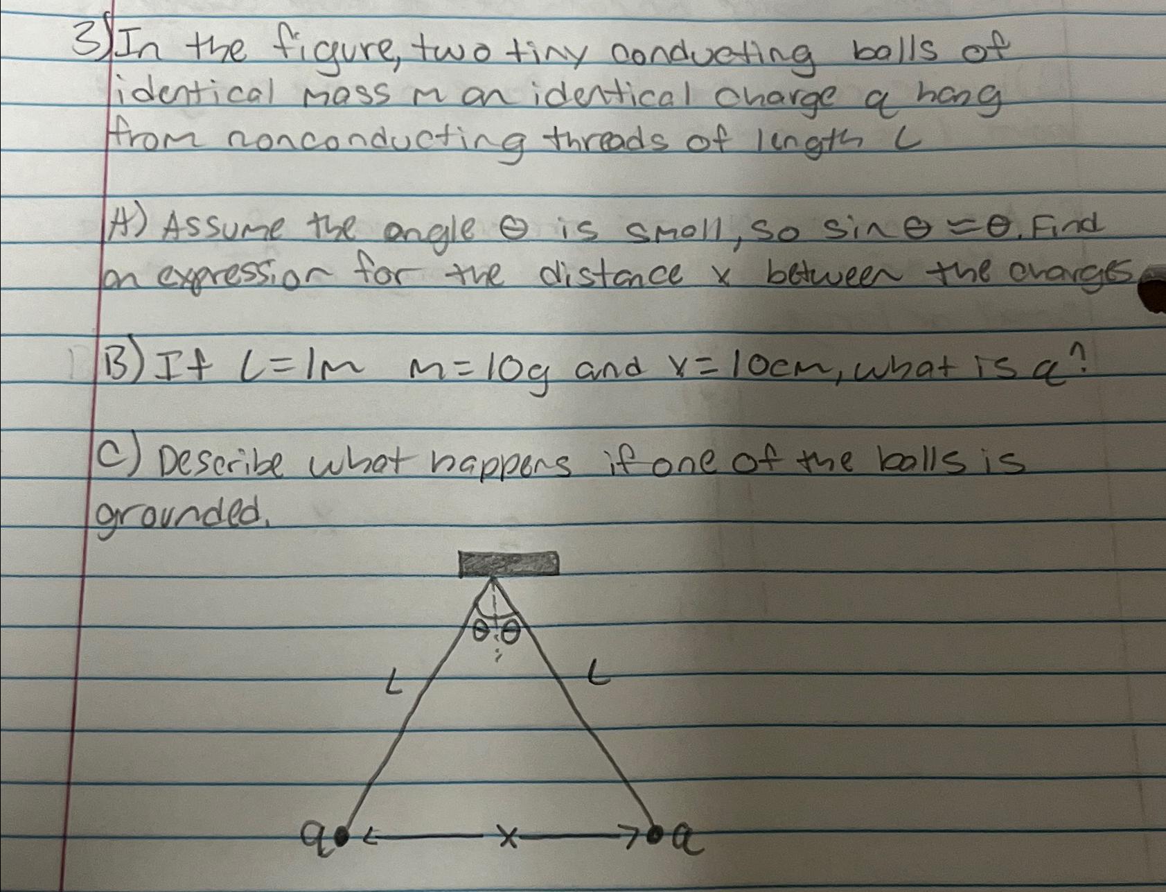 Solved In the figure, two tiny conduating balls of identical | Chegg.com