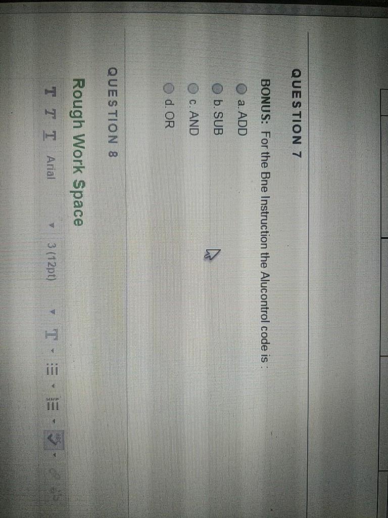 Solved QUESTION 7 BONUS: For the Bne Instruction the | Chegg.com