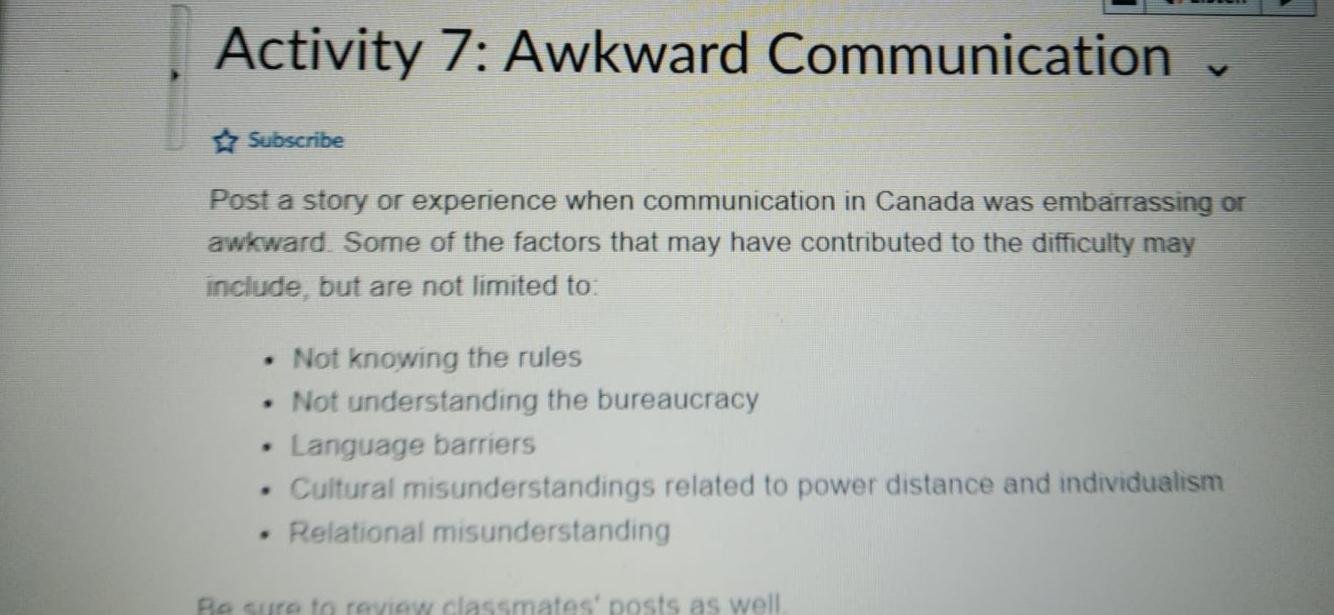 Solved Activity 7: Awkward CommunicationSubscribePost a | Chegg.com