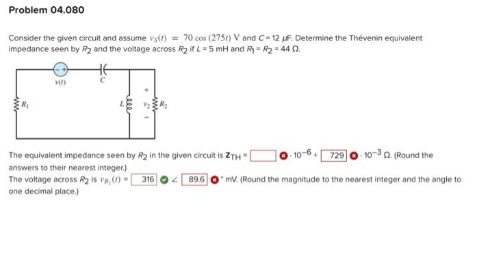 Solved Problem 04.080 Consider the given circuit and assume | Chegg.com