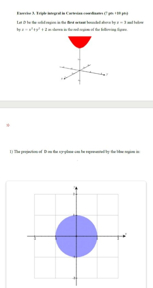 Solved Exercise 3. Triple integral in Cartesian coordinates | Chegg.com