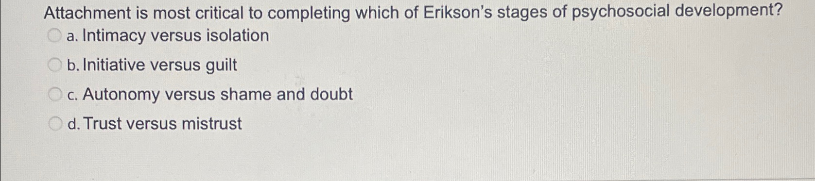 Solved Attachment is most critical to completing which of | Chegg.com