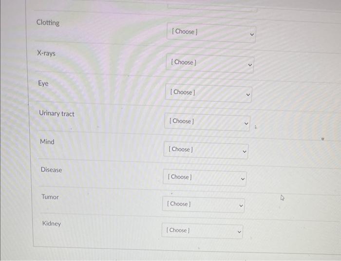 Solved Match the terms with their correct combining forms. | Chegg.com