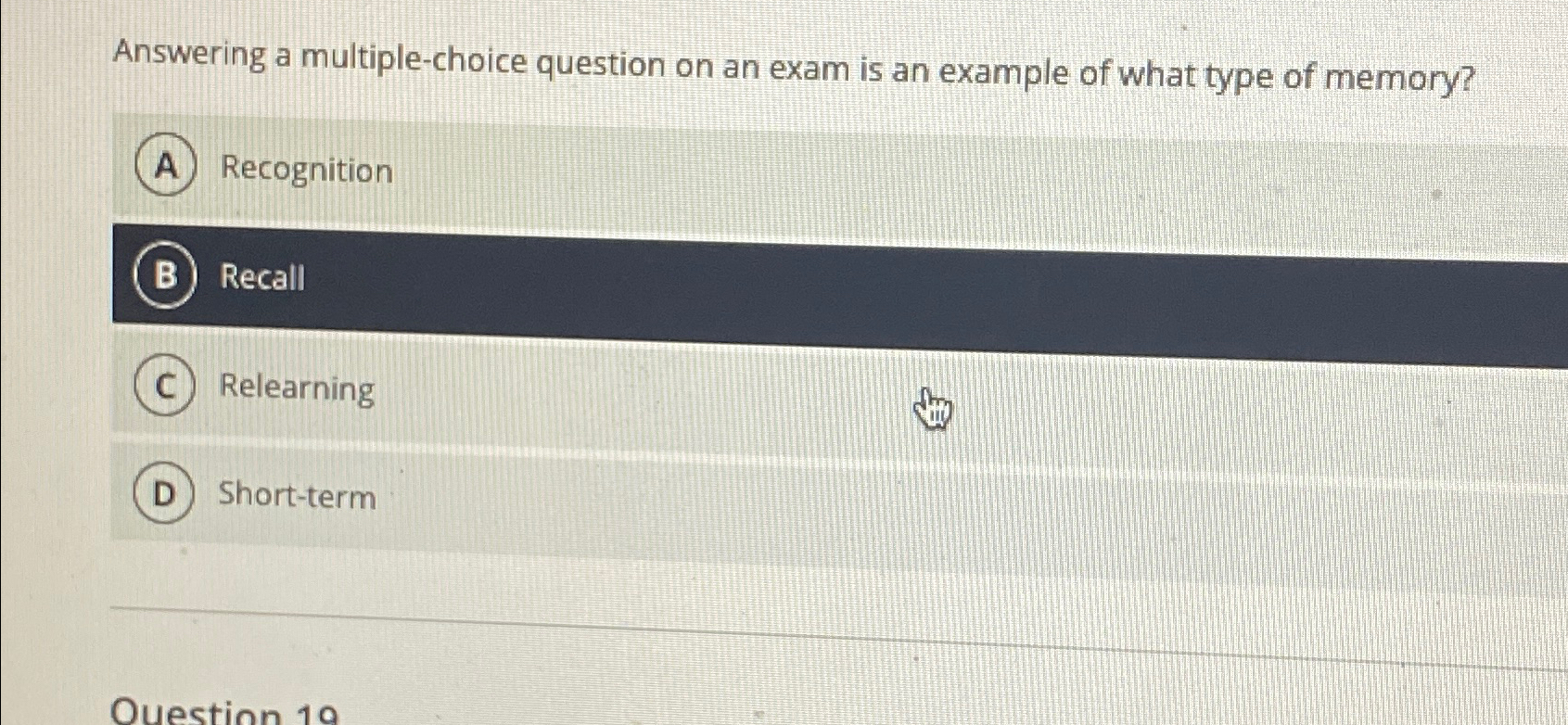 Solved Answering a multiple-choice question on an exam is an | Chegg.com