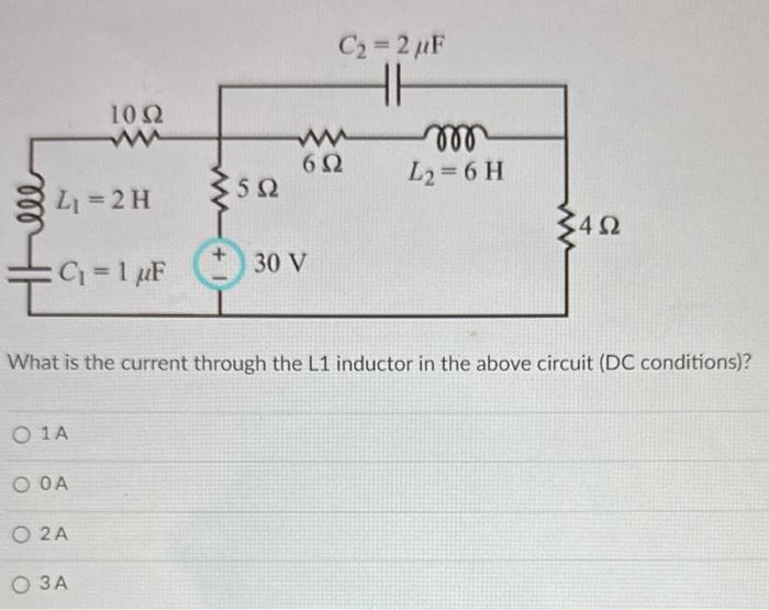 [Solved]: 1) What is the current through the L2 inductor in