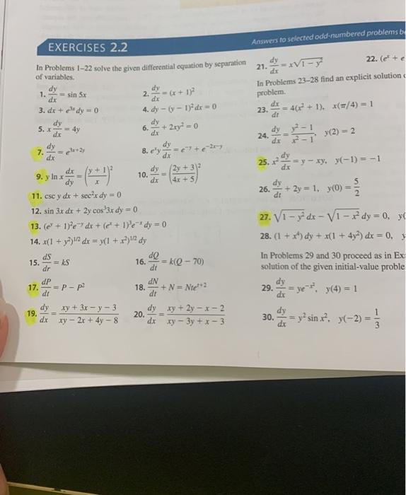 Solved can you do the questions with highlightIn Problems | Chegg.com