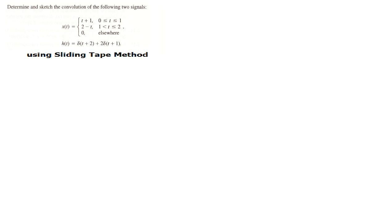 Solved Determine And Sketch The Convolution Of The Following