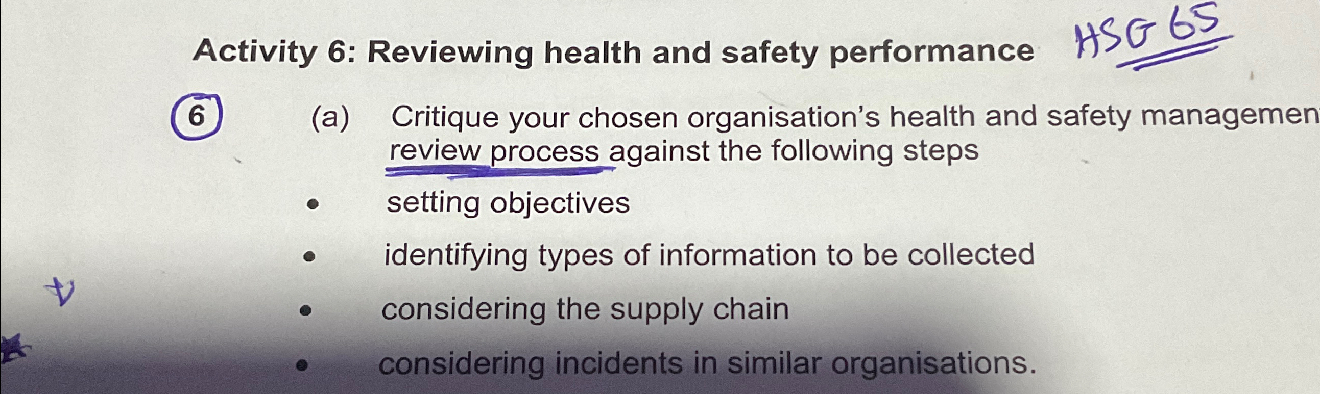 Solved Activity 6: Reviewing health and safety | Chegg.com