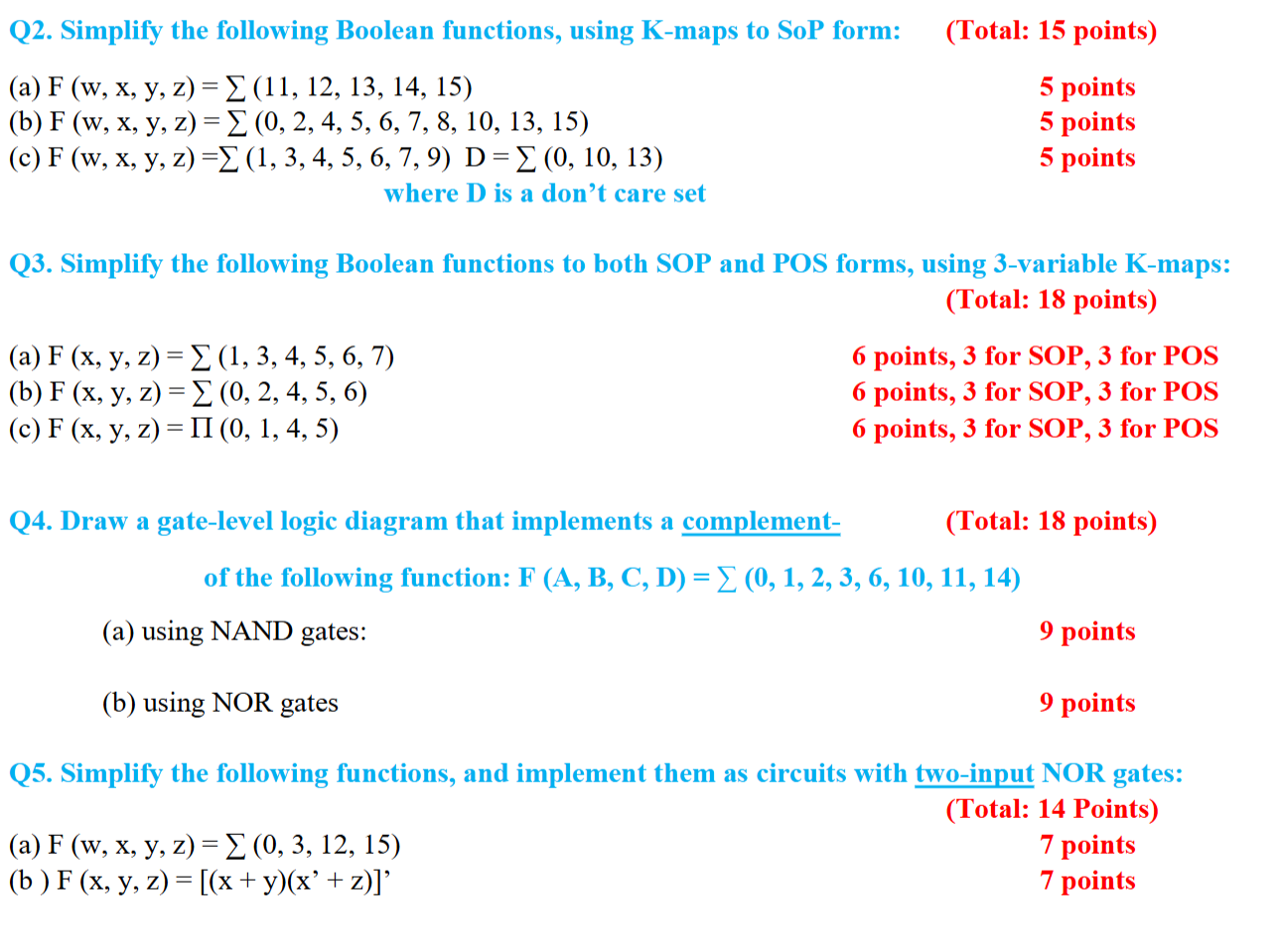 Solved Q2. ﻿Simplify the following Boolean functions, using | Chegg.com