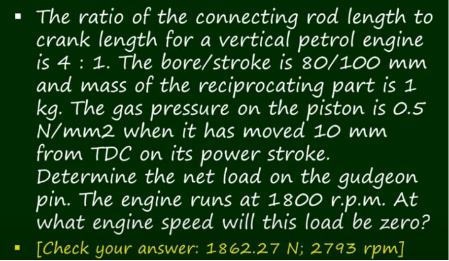 Solved The ratio of the connecting rod length tocrank length | Chegg.com
