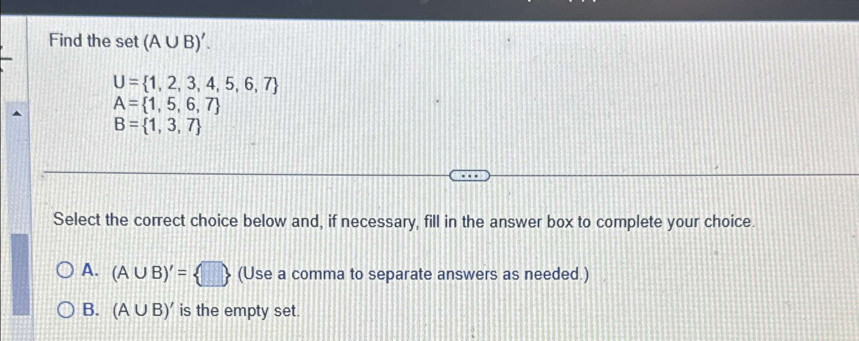 Solved Find the set | Chegg.com