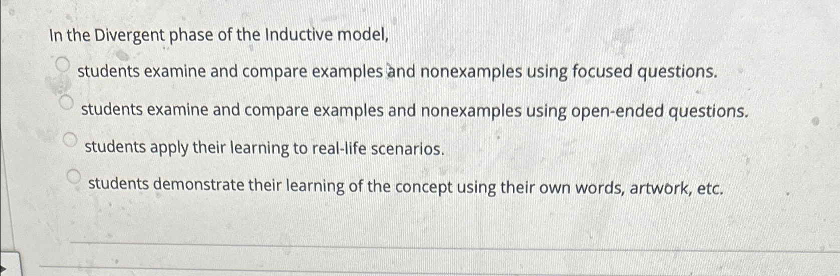 Solved In the Divergent phase of the Inductive | Chegg.com