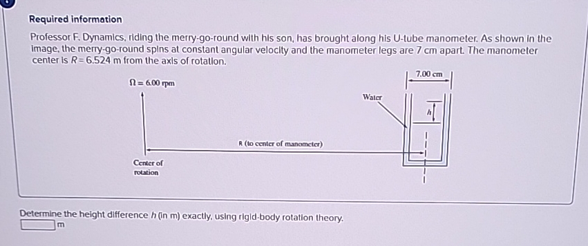 Solved Required informationProfessor F. ﻿Dynamics, riding | Chegg.com