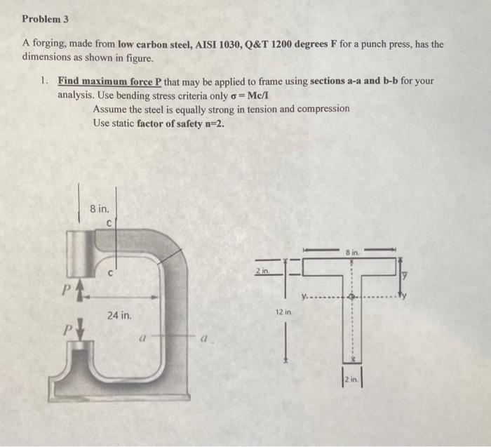 Solved A forging, made from low carbon steel, AISI 1030, | Chegg.com