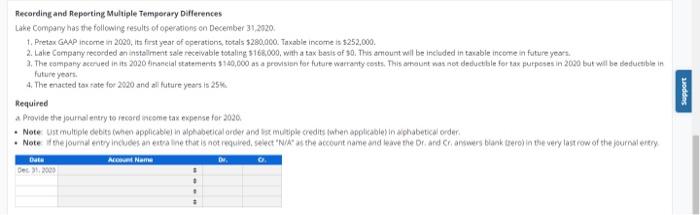 Solved Recording and Reporting Multiple Temporary | Chegg.com