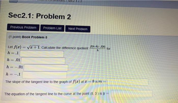 Solved s/sec2.1/2 Sec2.1: Problem 2 Previous Problem Problem | Chegg.com