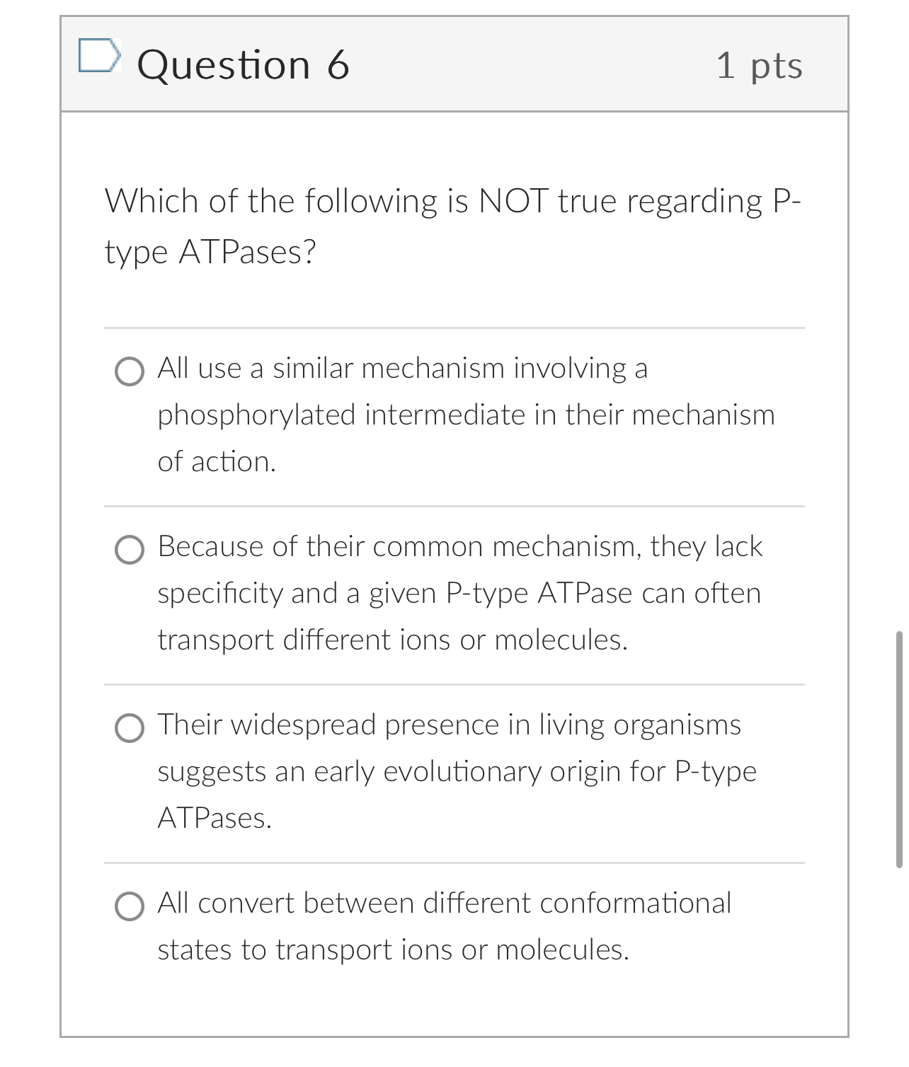 Solved Question 61 ﻿ptsWhich of the following is NOT true | Chegg.com