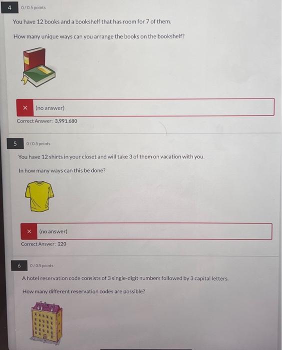 Solved You have 12 books and a bookshelf that has room for 7 | Chegg.com