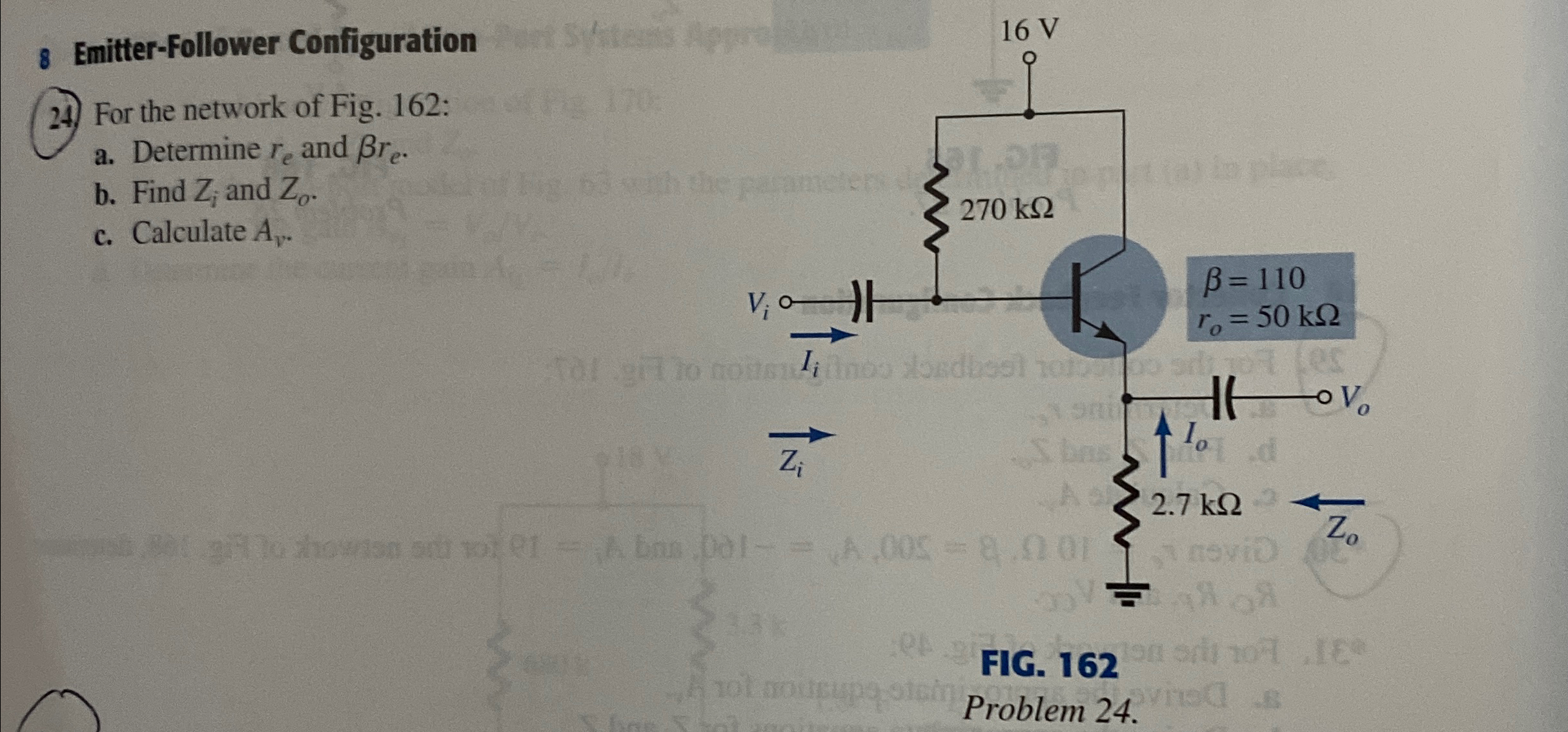 Solved Emitter-Follower Configuration24. ﻿For the network of | Chegg.com
