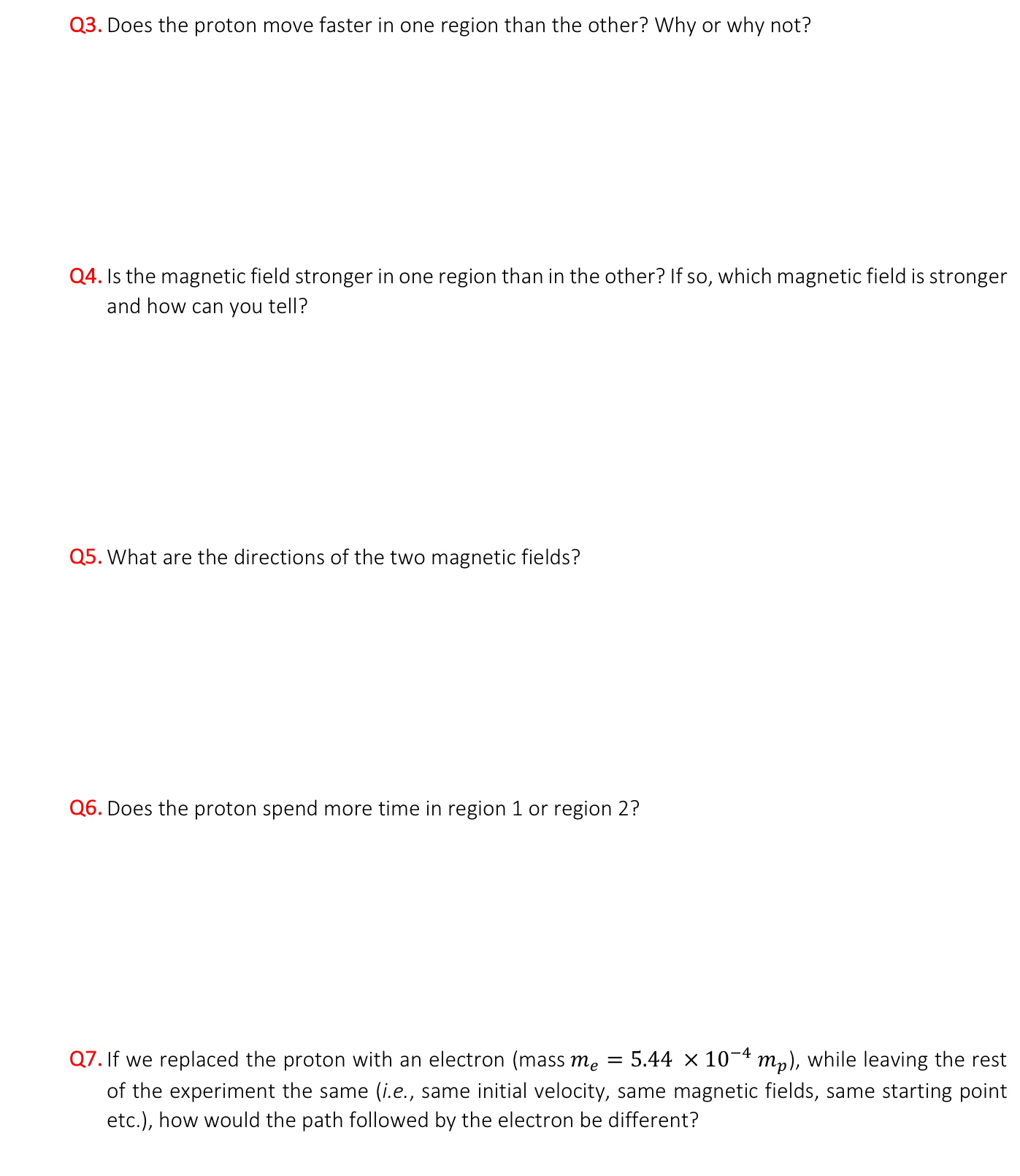 Solved Q3. ﻿Does the proton move faster in one region than | Chegg.com