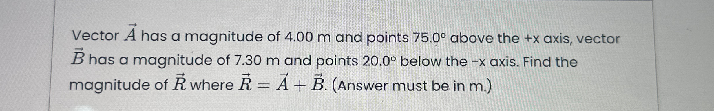 Solved Vector vec(A) ﻿has a magnitude of 4.00m ﻿and points | Chegg.com