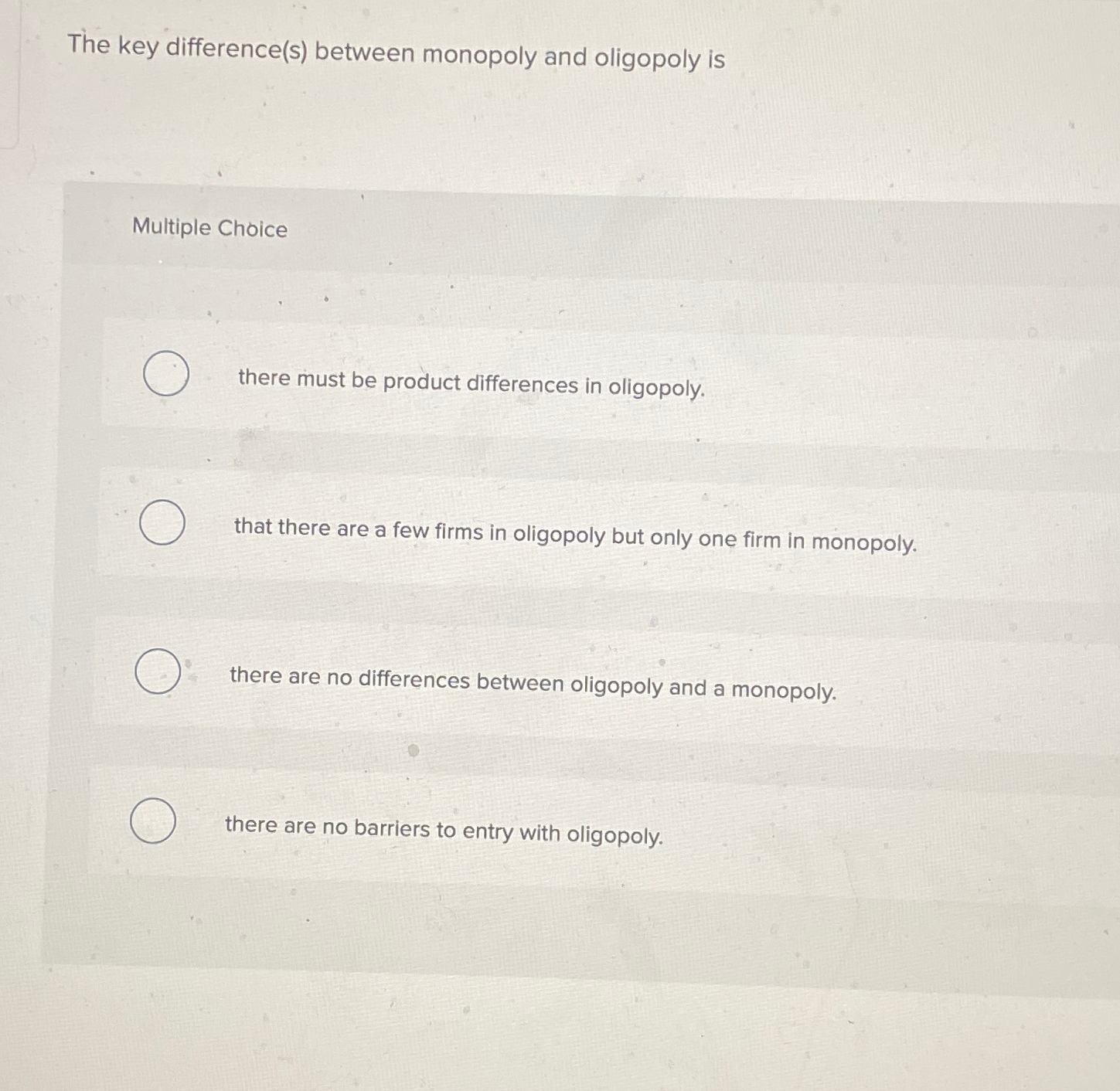 Solved The key difference(s) ﻿between monopoly and oligopoly | Chegg.com