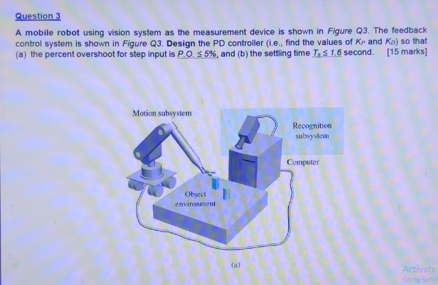 Solved Question 3 A mobile robot using vision system as the | Chegg.com
