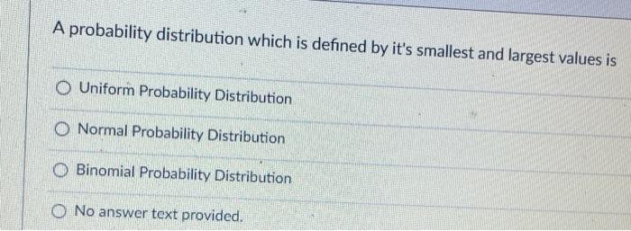 Solved A probability distribution which is defined by it's | Chegg.com