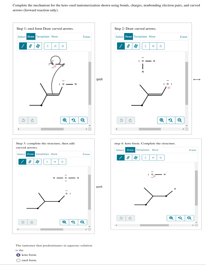 Solved Complete the mechanism for the keto-enol | Chegg.com