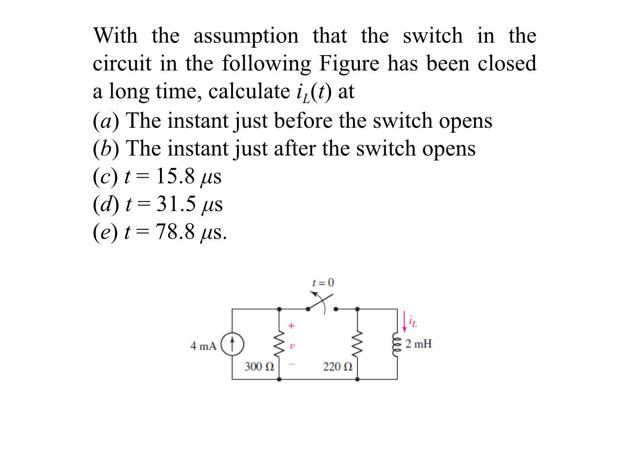 Solved With the assumption that the switch in the circuit in | Chegg.com